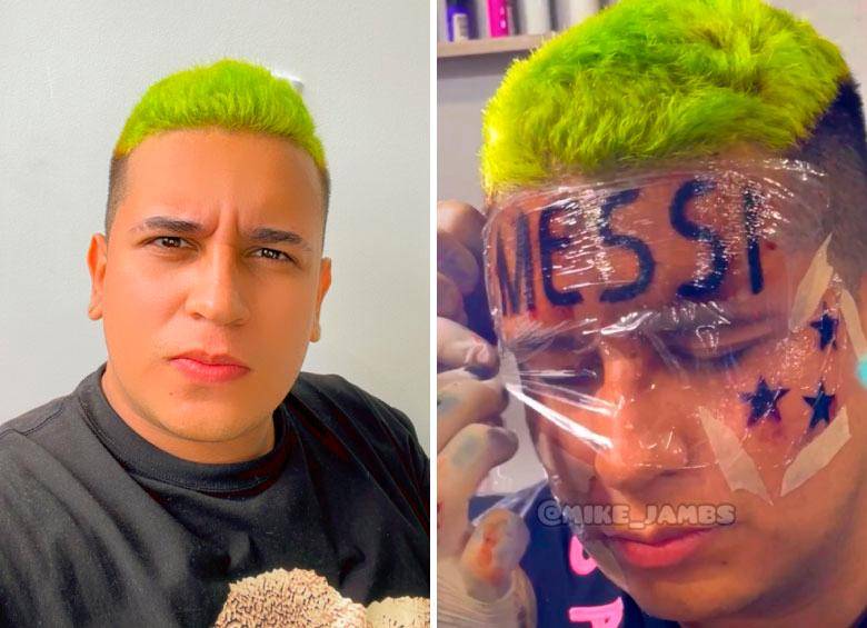 The “Messi” tattoo that influencer Mike Jambs got on his forehead is ...