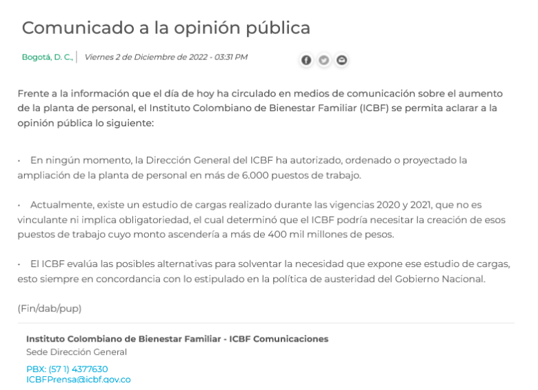 ICBF responde a denuncia de EL COLOMBIANO: dice que el crecimiento de ...