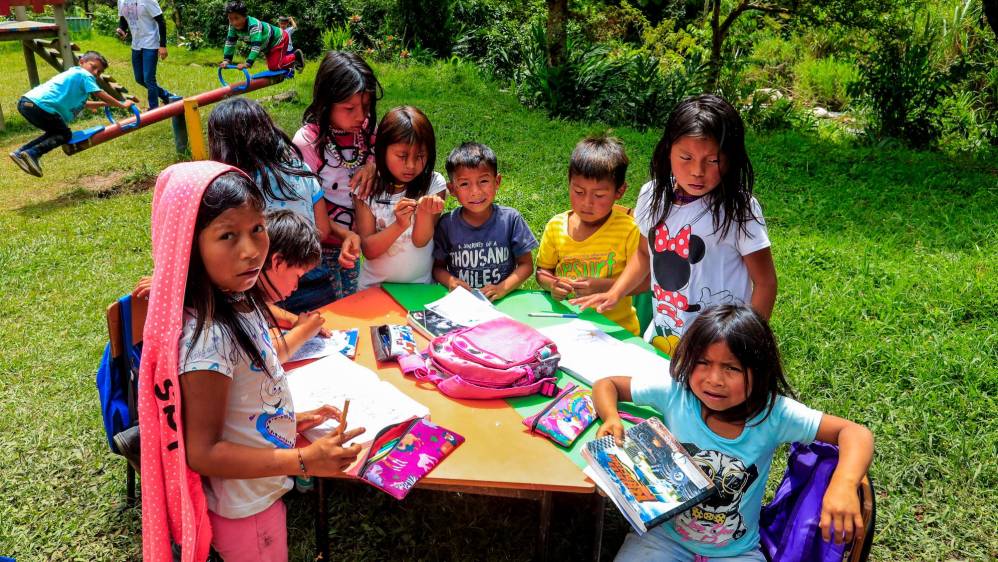 En Imágenes | Niños indígenas de una vereda de Andes reciben clases a ...