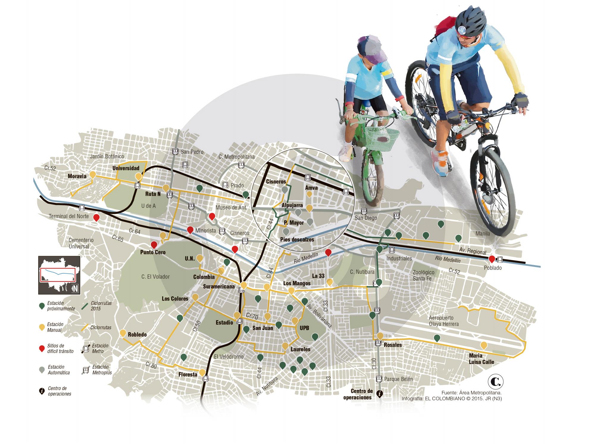Medellín ya cuenta con 50 estaciones de bicicletas públicas