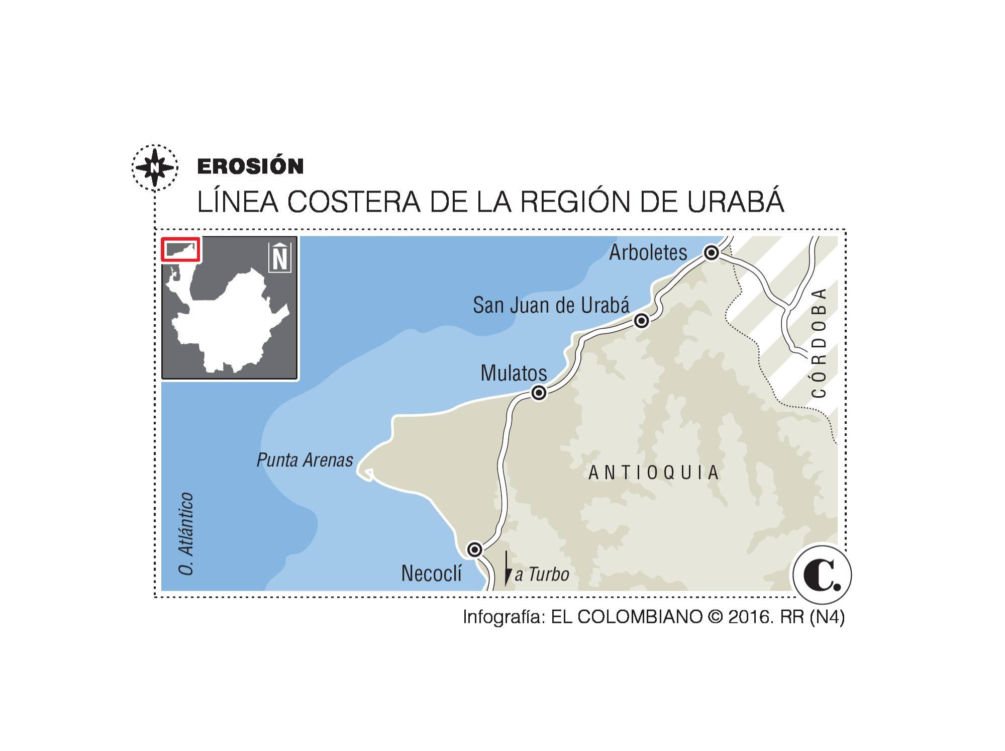 Obras para salvar las costas de Urabá
