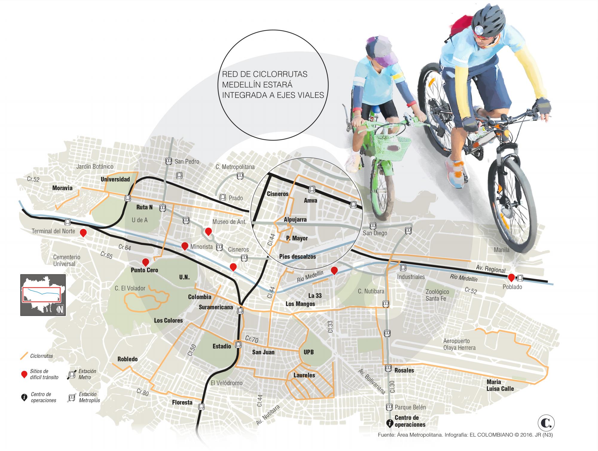 Proyecto de ciclorrutas en Medellín estará integrado a ejes viales