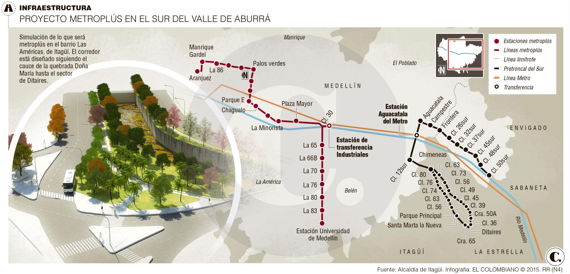 Metroplús seguirá construyendo su ruta en Itagüí