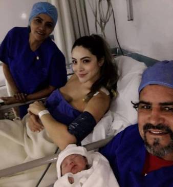 Leonel Álvarez y Johana García ya son padres